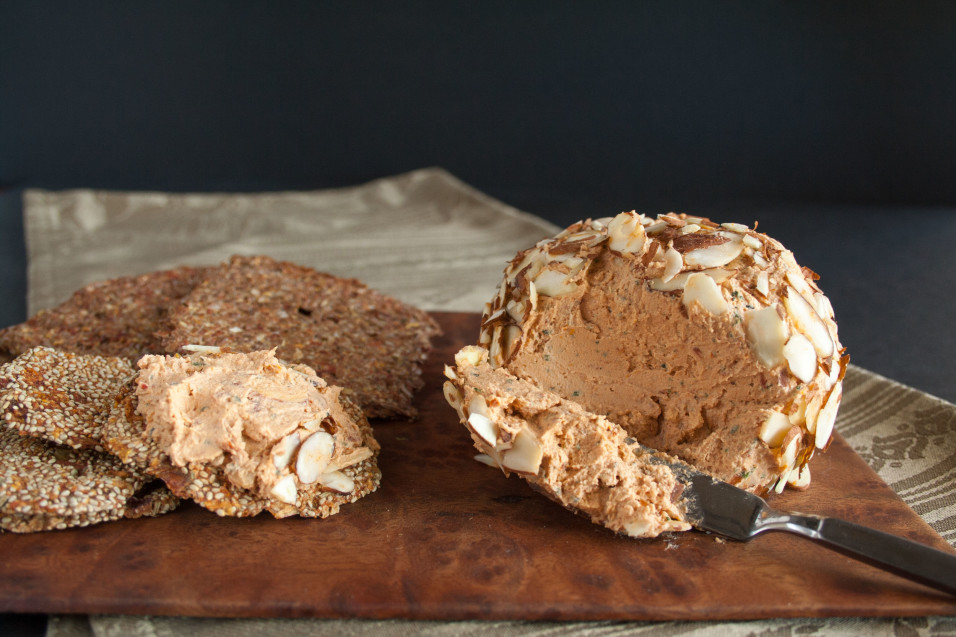 Sun-Dried Tomato and Basil Vegan Cheese Ball - Create Mindfully