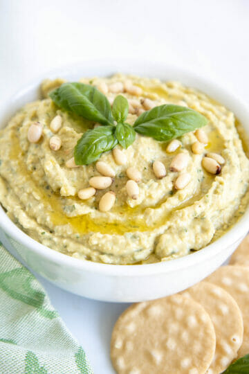 Basil Pesto Hummus - Create Mindfully