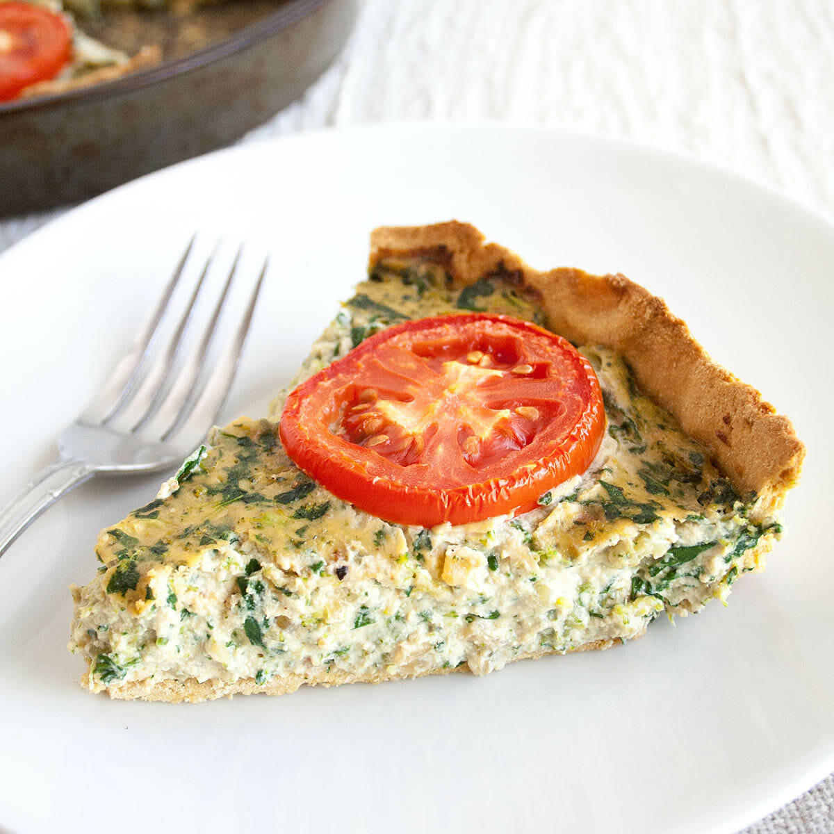 Vegan Spinach Broccoli Quiche - Create Mindfully