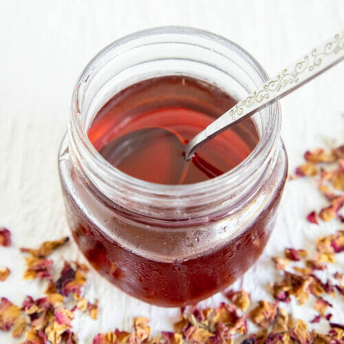 Homemade Rose Simple Syrup - Create Mindfully
